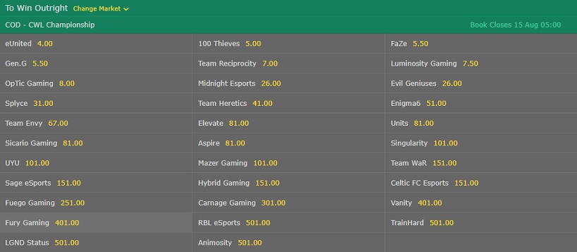 ESports Betting Tips: 2019 Call of Duty World League Championships ...